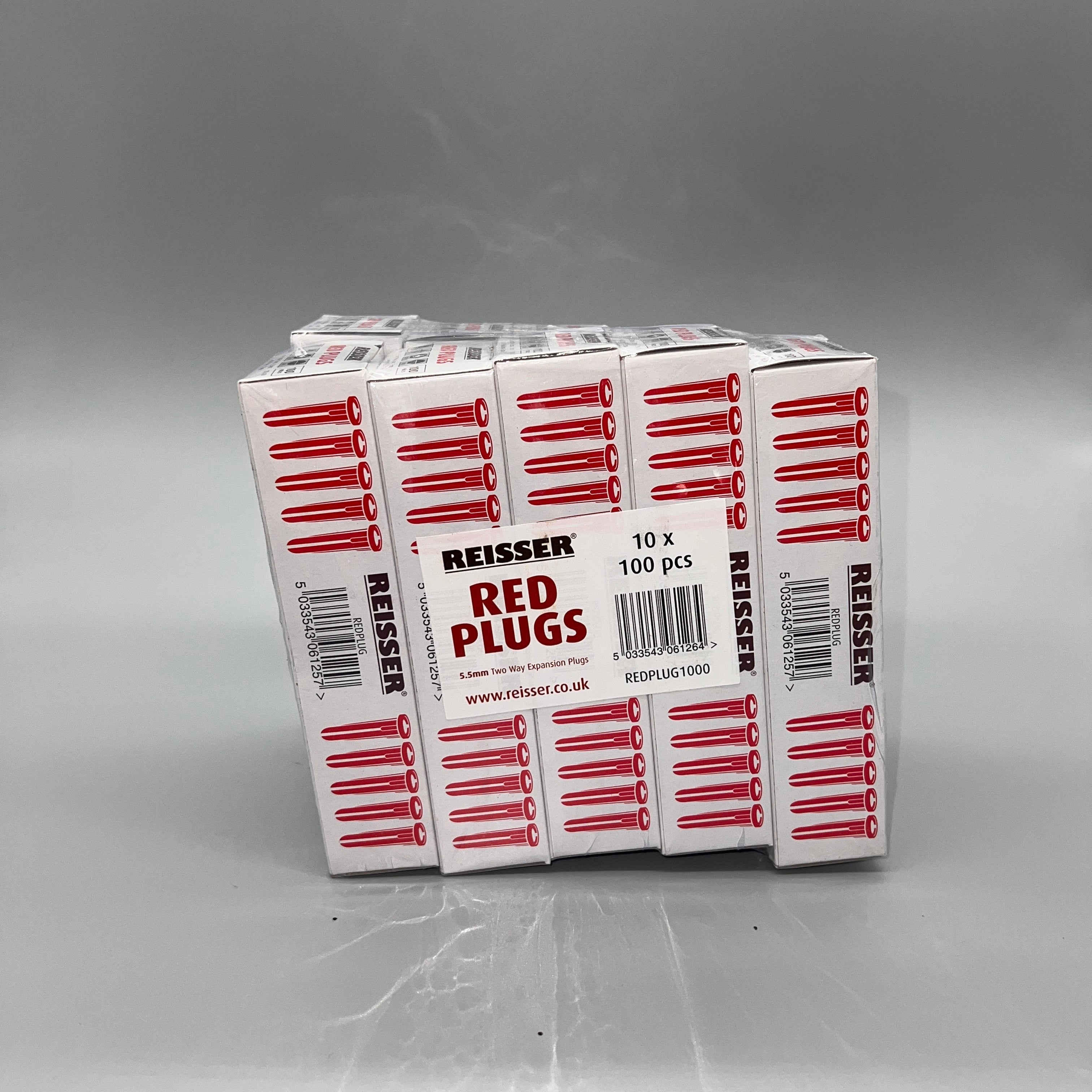 Reisser - Red Wall Plugs - 5.5mm x 30mm - Bundle - 10 x 100 Plug Box's ...
